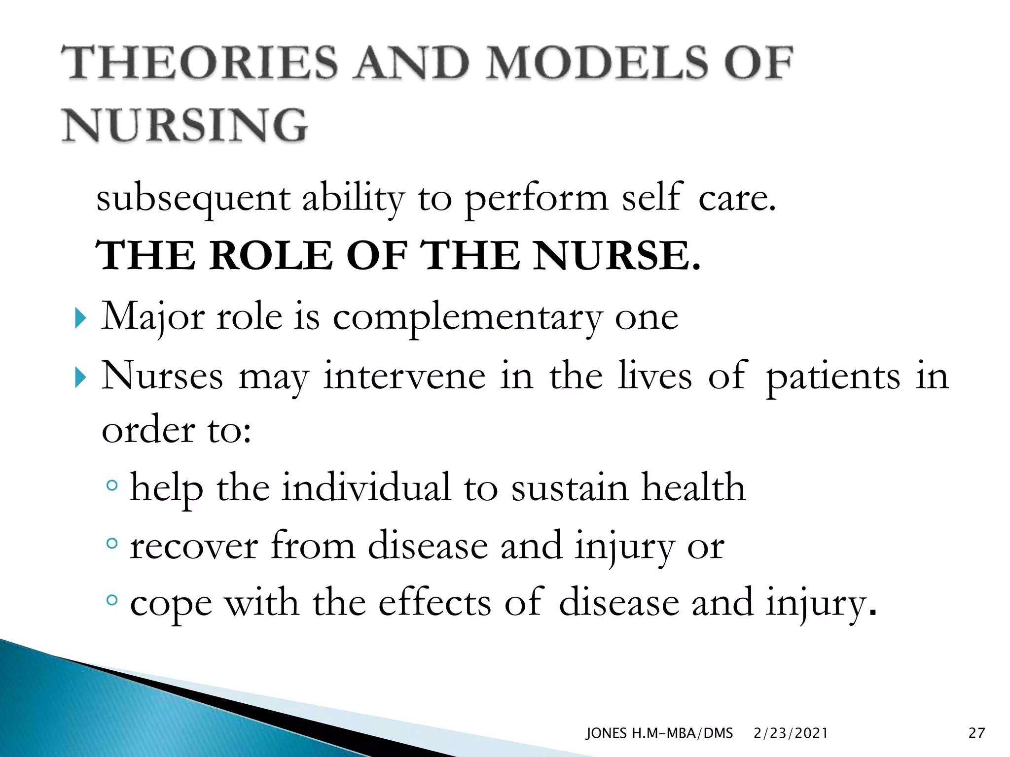 THEORIES AND MODELS OF NURSING | PPTX