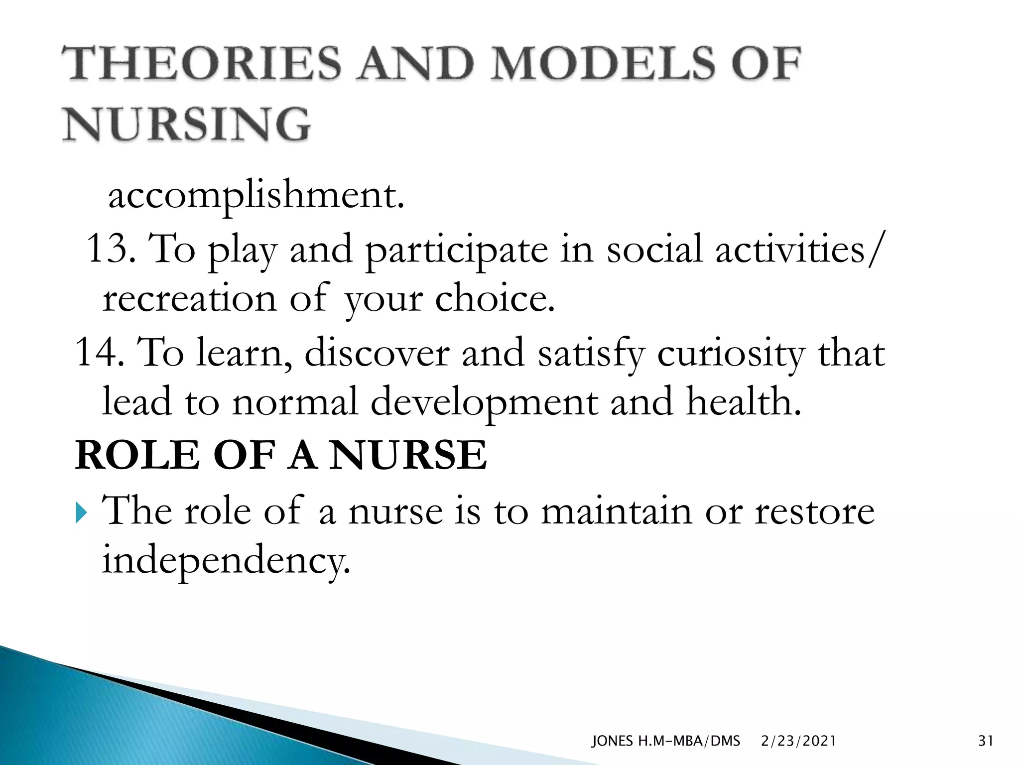 THEORIES AND MODELS OF NURSING | PPTX