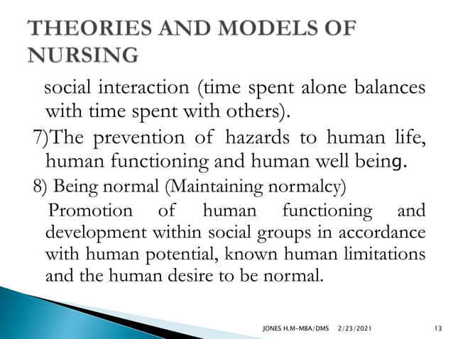 THEORIES AND MODELS OF NURSING | PPTX