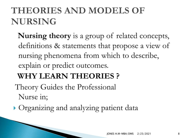 THEORIES AND MODELS OF NURSING | PPTX