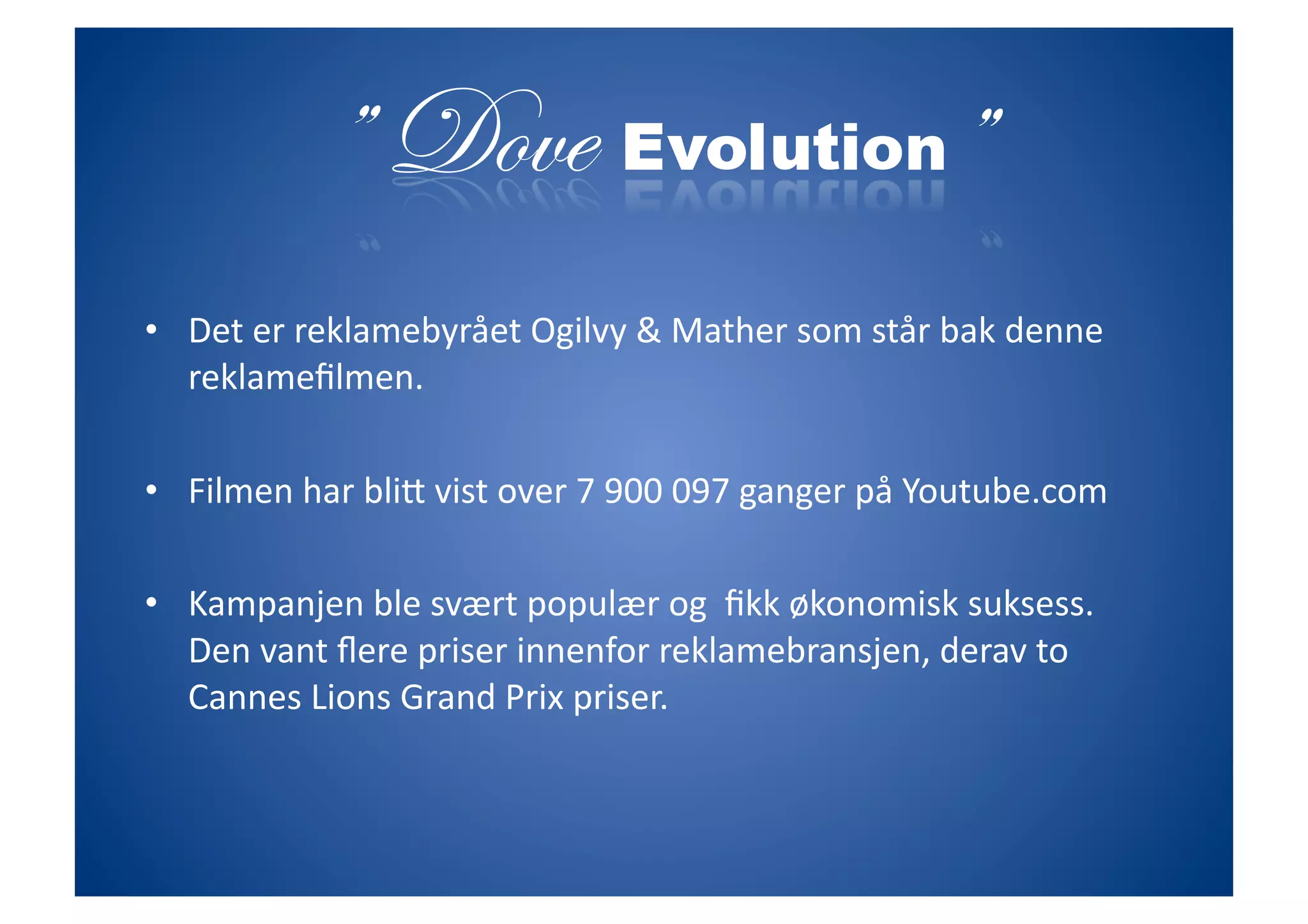 Dove Evolution | PDF