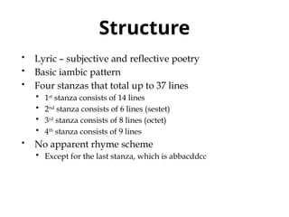 Dover Beach poem by Matthew Arnold (Victorian Poetry | PPTX