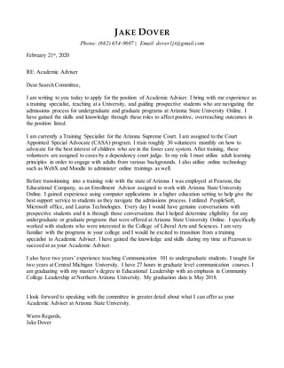 Dover, jake letter of intent 2020 | PDF