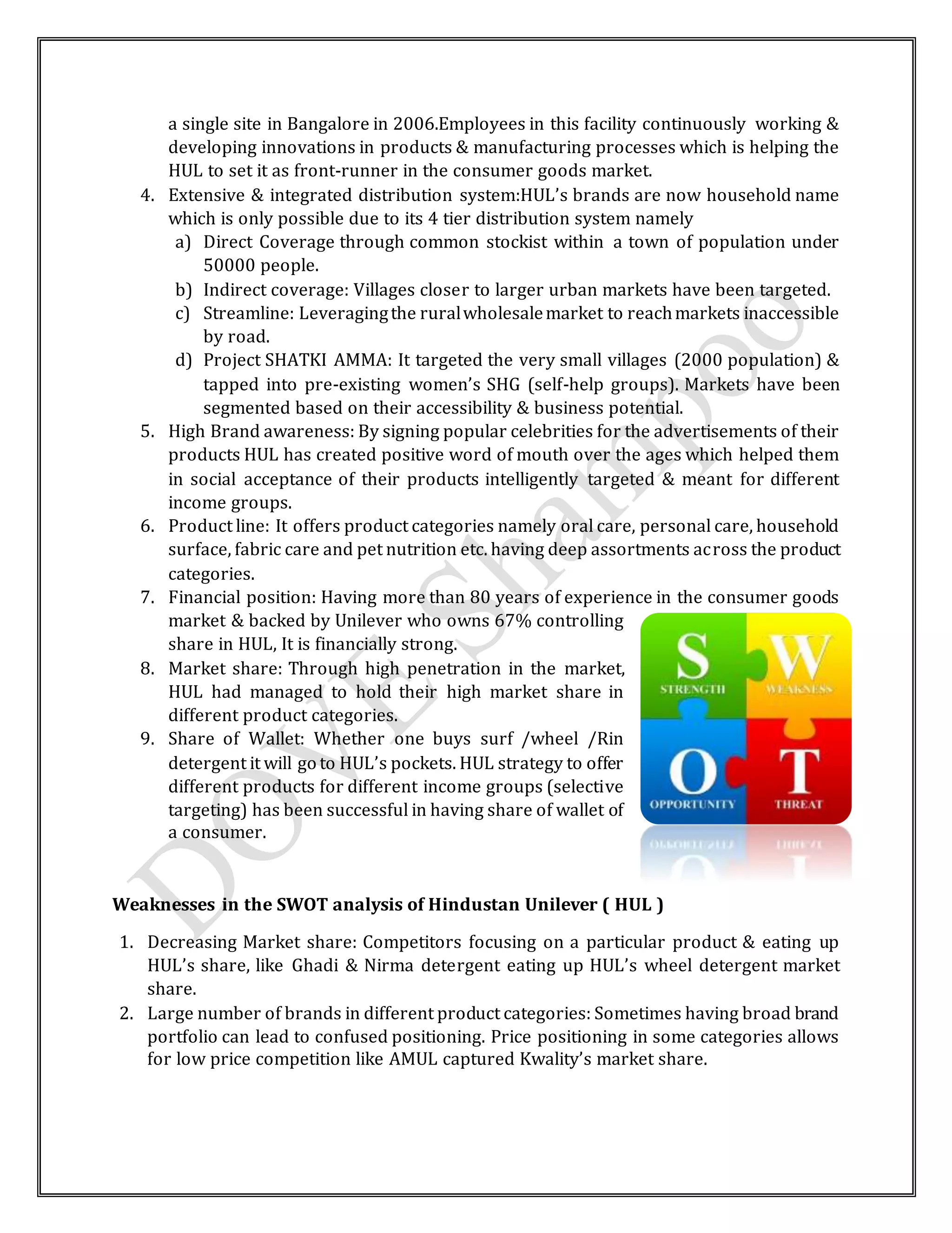 Dove shampoo HUL REPORT | DOCX