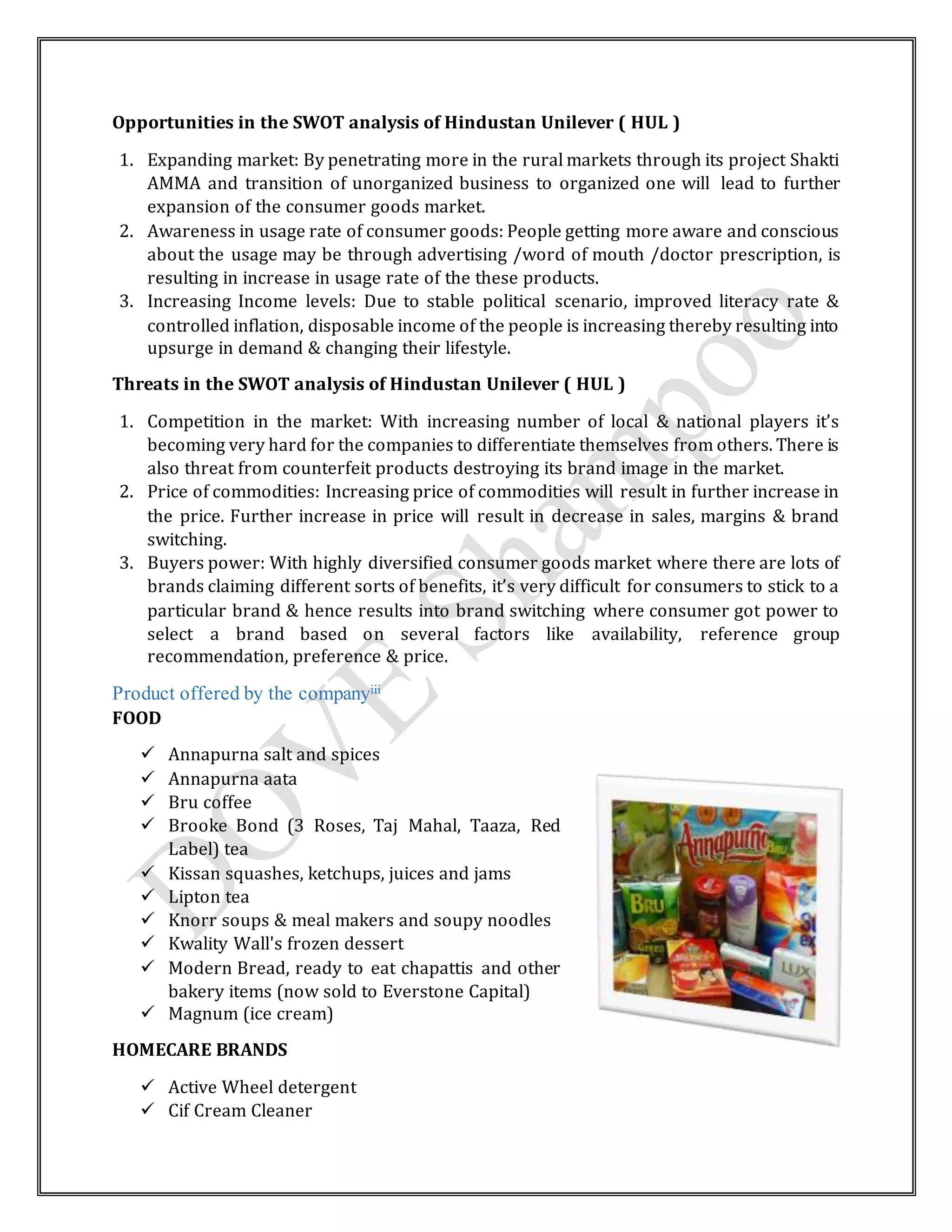 Dove shampoo HUL REPORT | DOCX