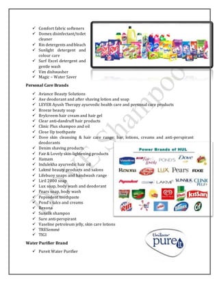 Dove shampoo HUL REPORT | DOCX