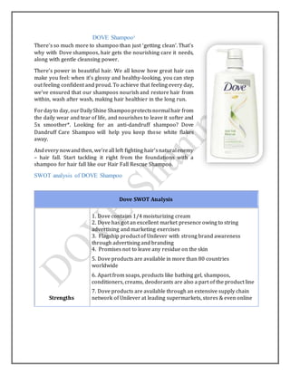 Dove shampoo HUL REPORT | DOCX
