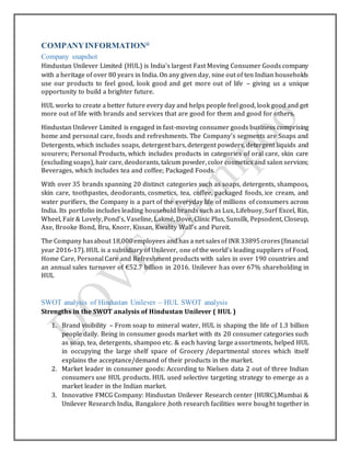 Dove shampoo HUL REPORT | DOCX