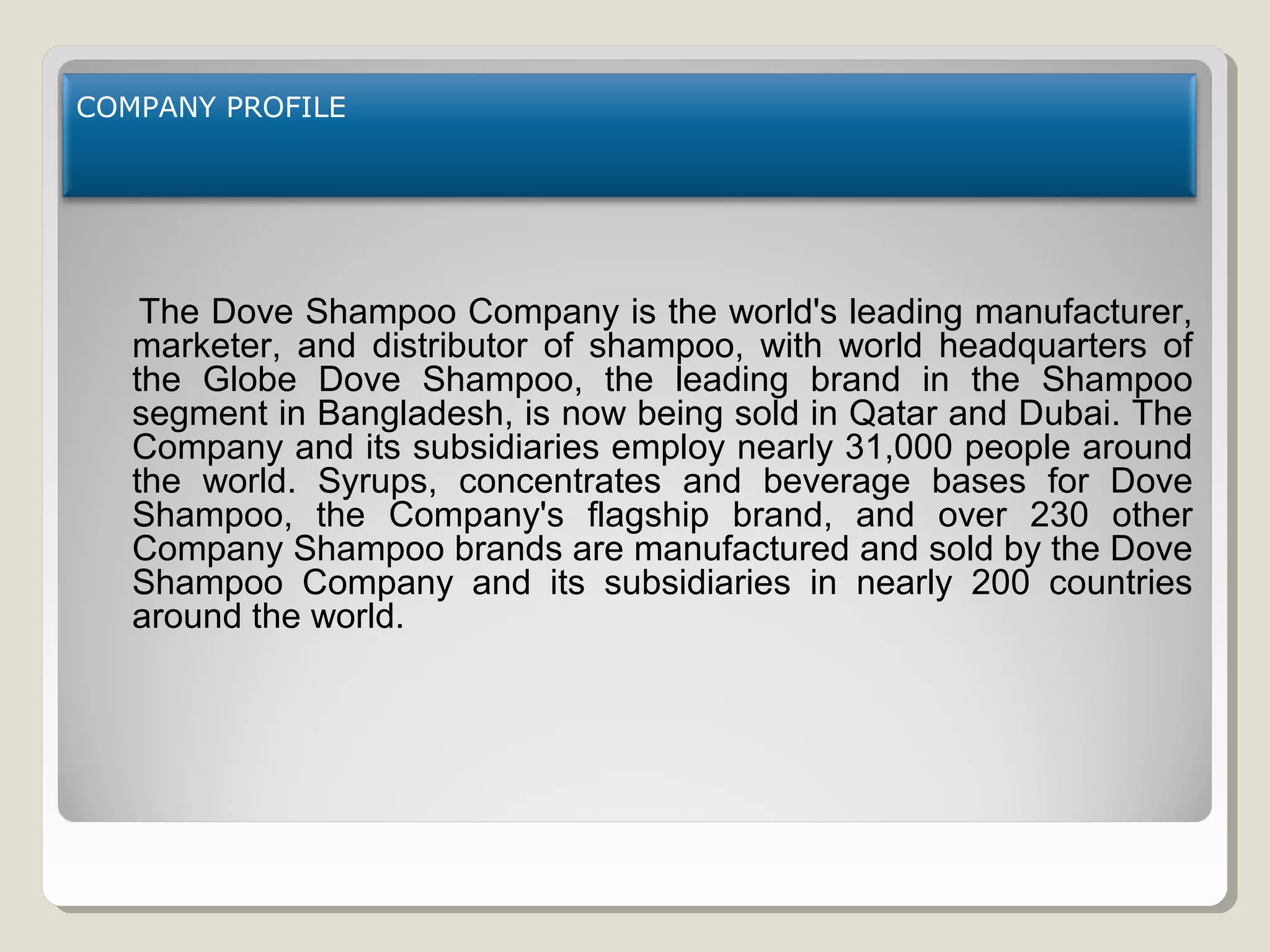 Customer Satisfaction On Dove Shampoo | PPT
