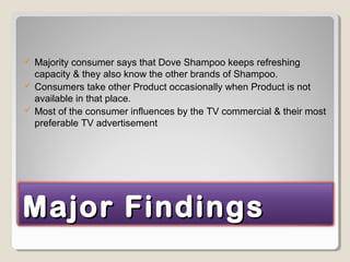 Customer Satisfaction On Dove Shampoo | PPT
