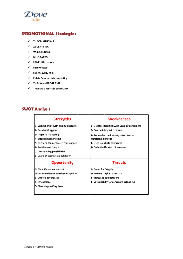 Dove Case study synopsis | DOCX