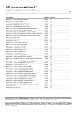 Dow Corning NSF Certified Products from Project Sales Corp | PDF