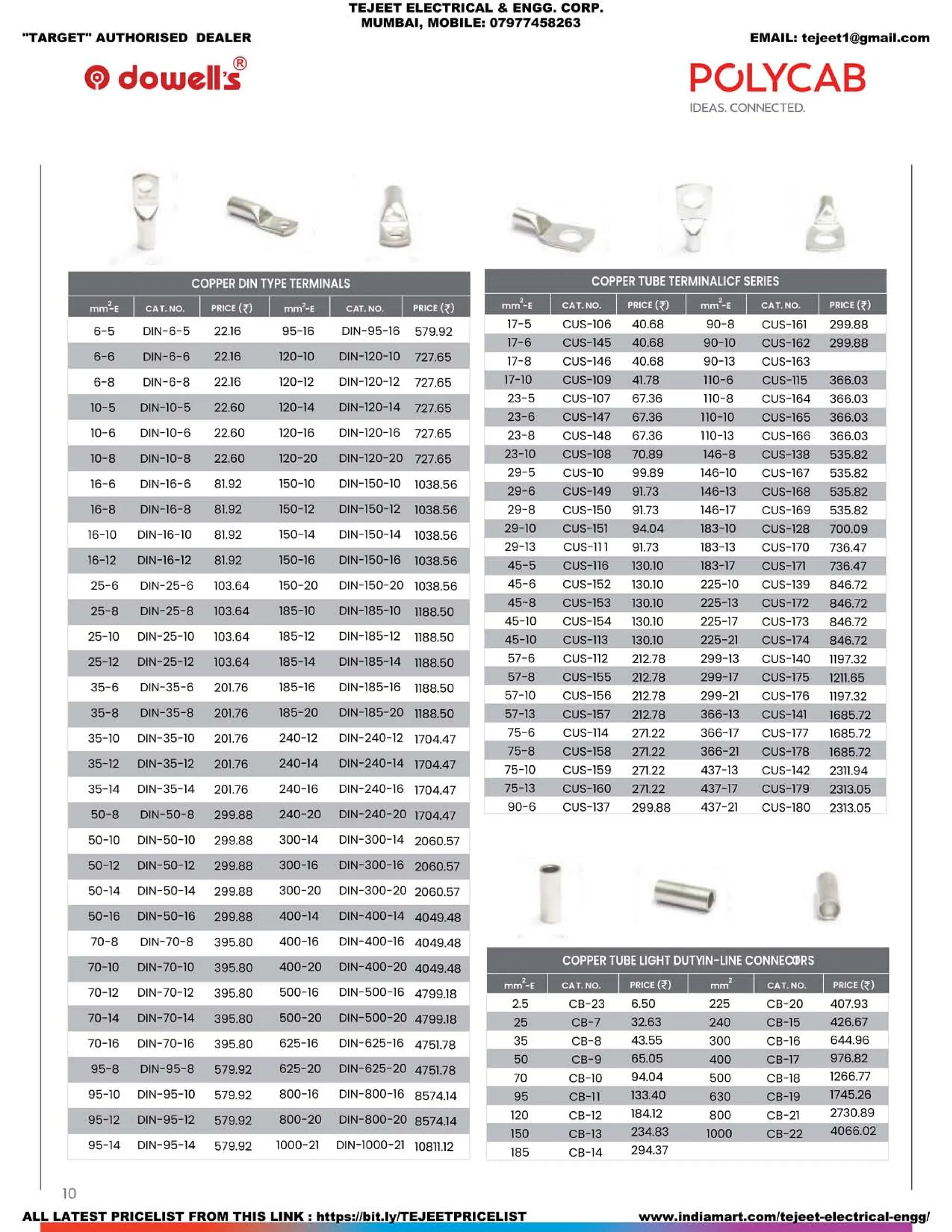 DOWELL'S - LUGS - GLANDS - TOOLS PRICE LIST wef 01-04-2024.pdf