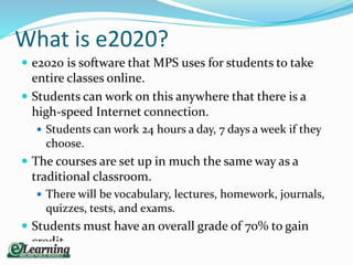 Dow High e2020 orientation | PPTX