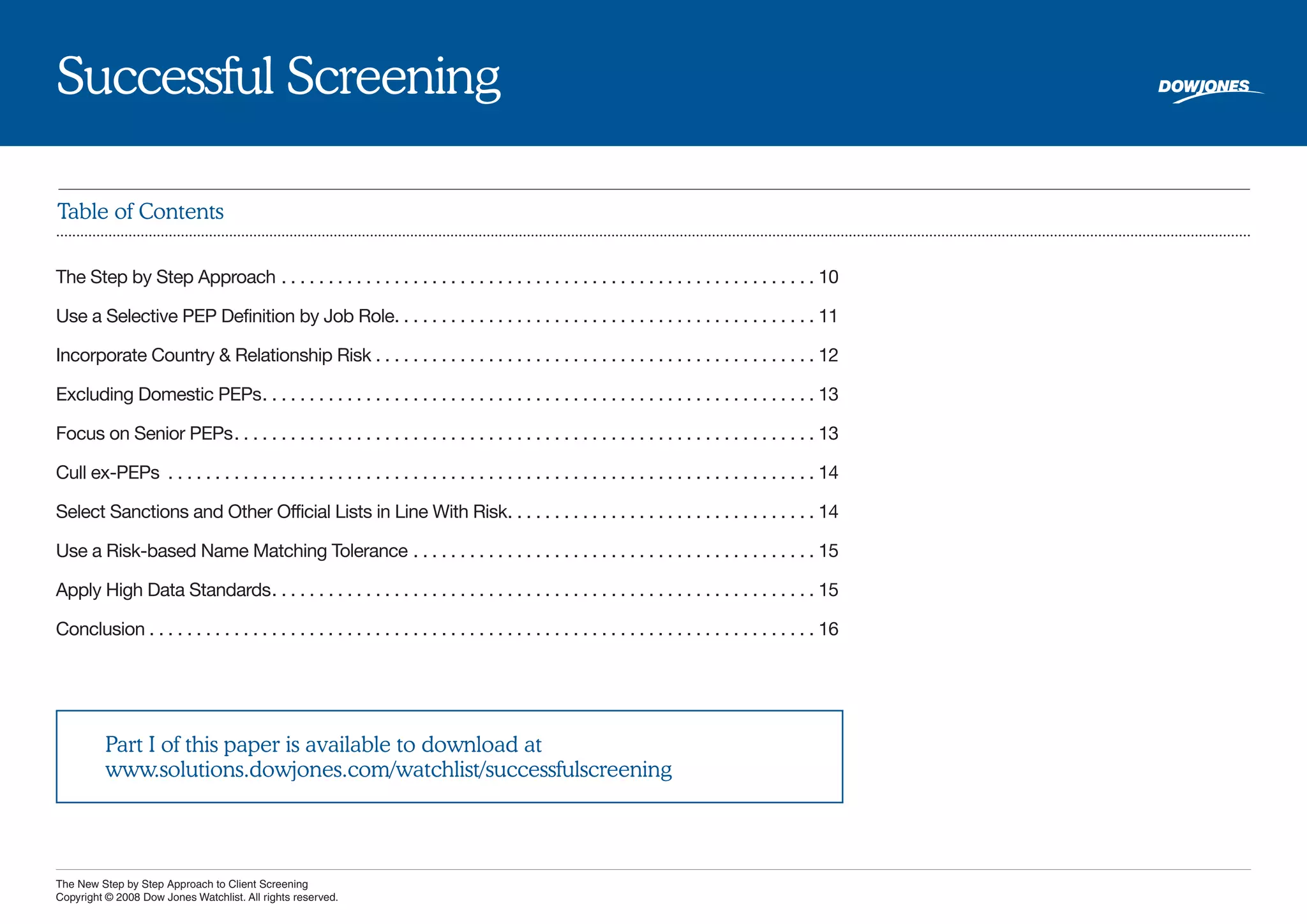 Dow Jones Watchlist White Paper | PDF