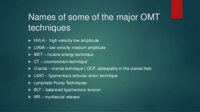 "Down and Dirty Osteopathy"