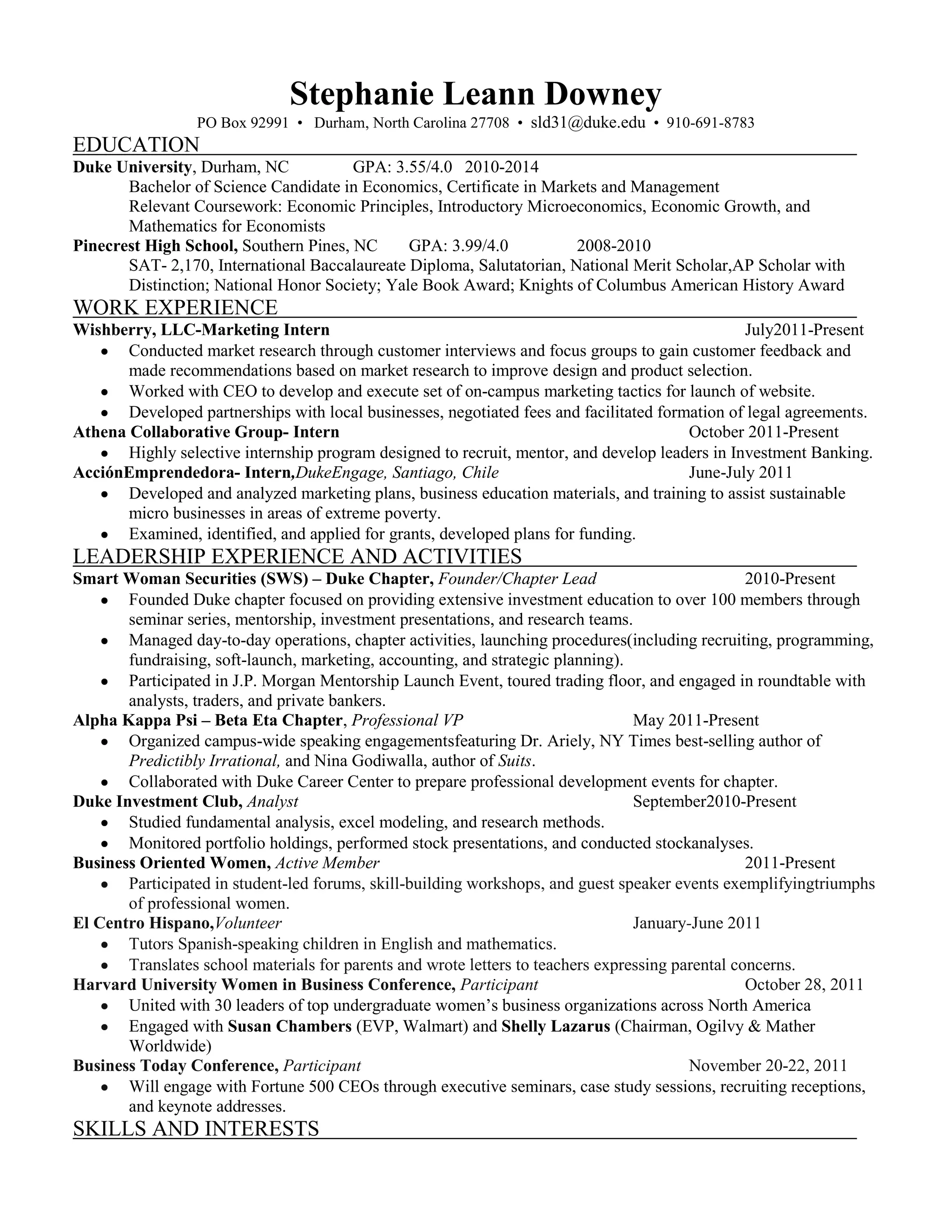 Stephanie Downey's Resume | DOCX