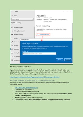 downgrade windows 10 enterprise to pro | DOCX