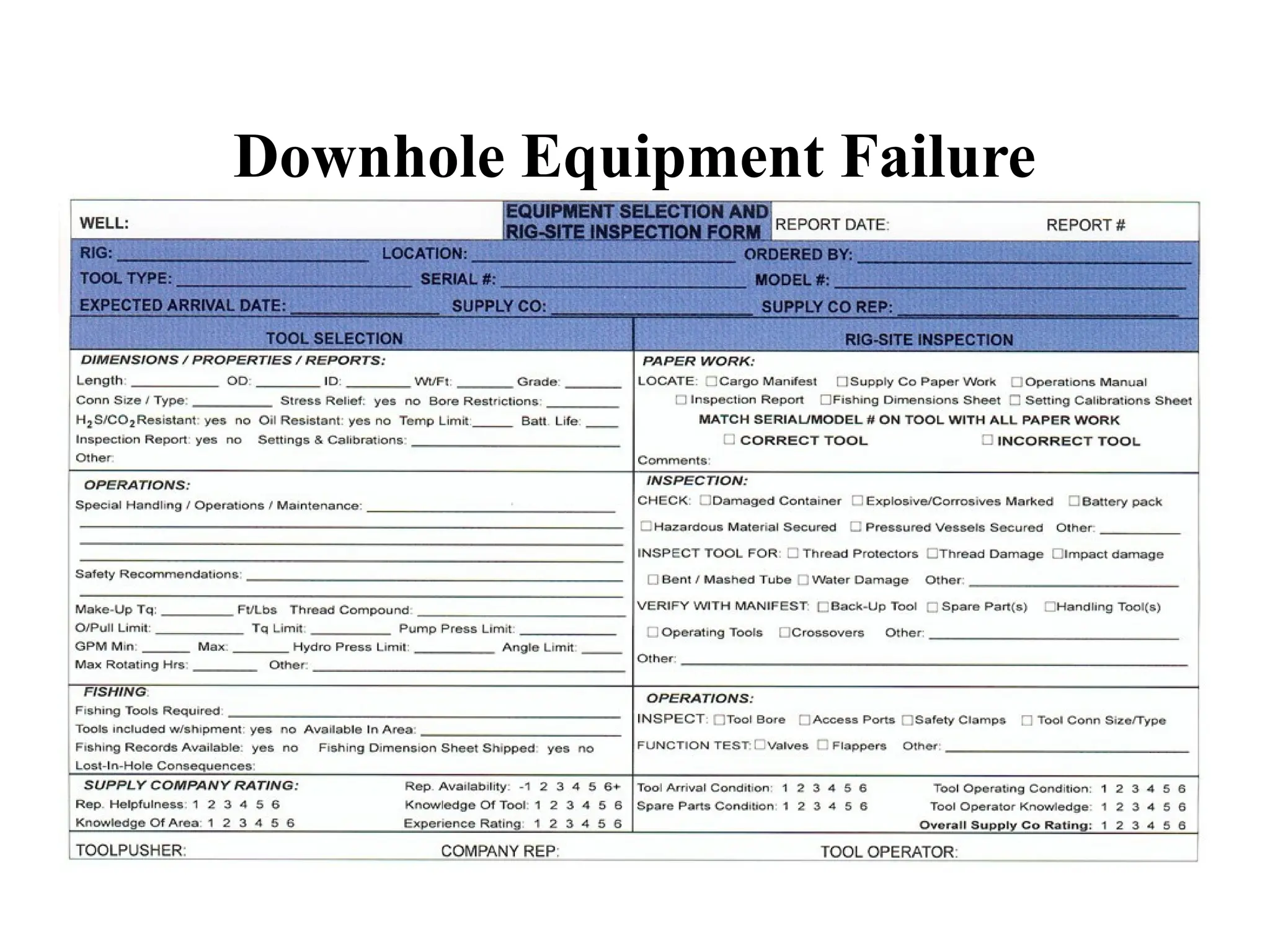 Downhole Equipment Failure for rig staff | PPT