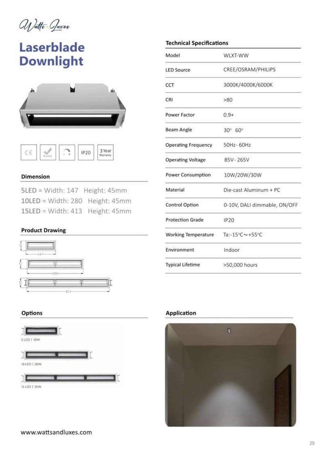 Downlight | Watts & Luxes | Architectural Lighting | PDF