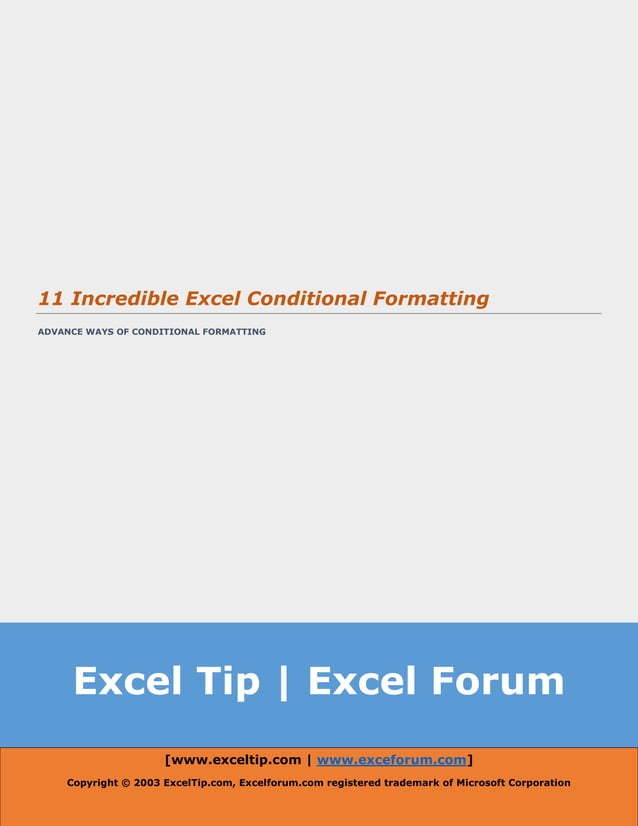 Download 11-incredible-excel-conditional-formatting-tricks | PDF