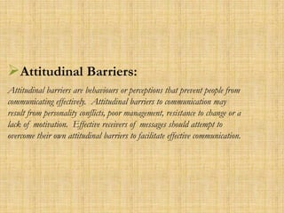 BARRIERS OF EFFECTIVE COMMUNICATION | PPT