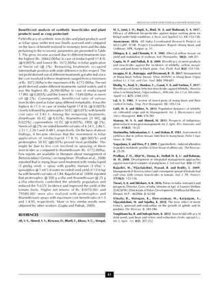 FIELD EVALUATION OF BOTANICALS AND NEW MOLECULES ON THE INCIDENCE OF ...