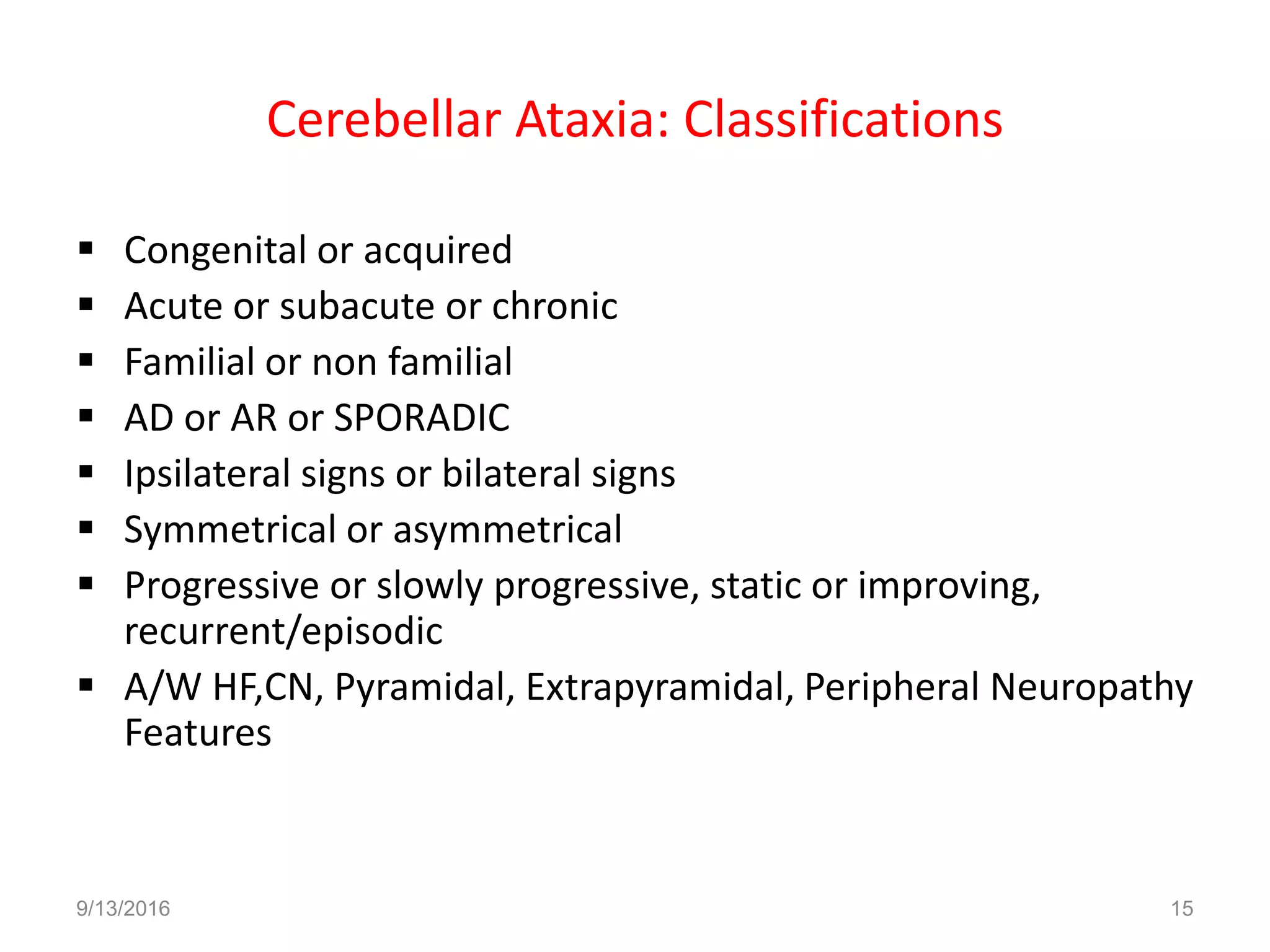 Approach to ataxia | PPTX | Physical Therapy | Wellness
