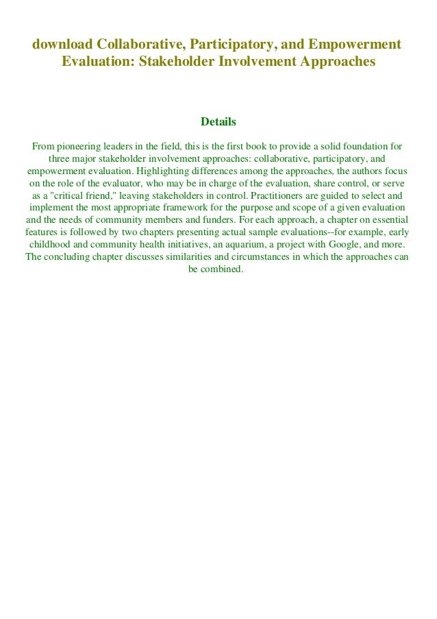 download Collaborative Participatory and Empowerment Evaluation ...