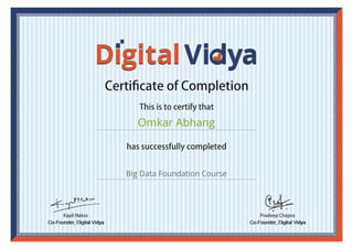 Big Data Foundation Course | PDF