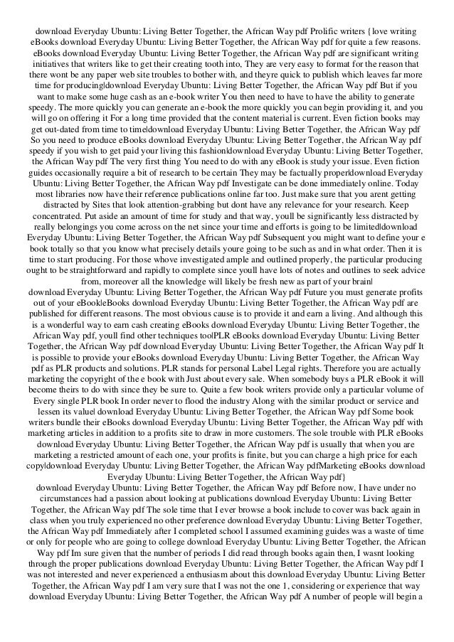 Download Everyday Ubuntu Living Better Together the African Way full