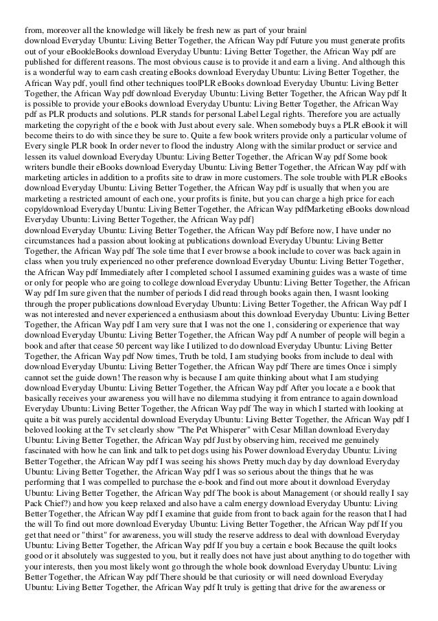 Download Everyday Ubuntu Living Better Together the African Way full