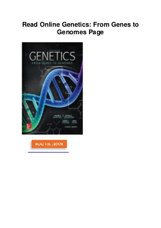 Download Genetics: From Genes to Genomes Full Online By Leland H. Hartwell