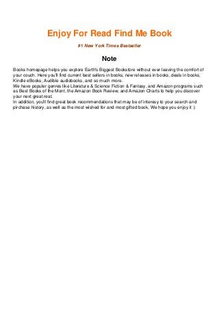 [DOWNLOAD IN !PDF Find Me