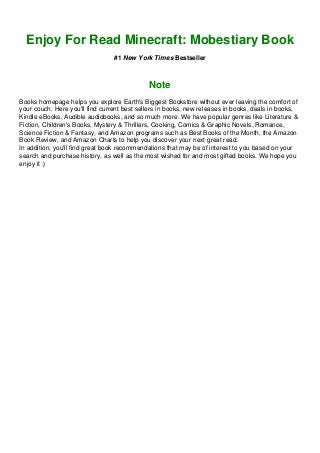 [DOWNLOAD IN ~>PDF (Minecraft: Mobestiary) @*BOOK]