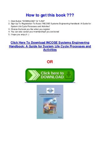 DOWNLOAD INCOSE Systems Engineering Handbook: A Guide for System Life Cycle
