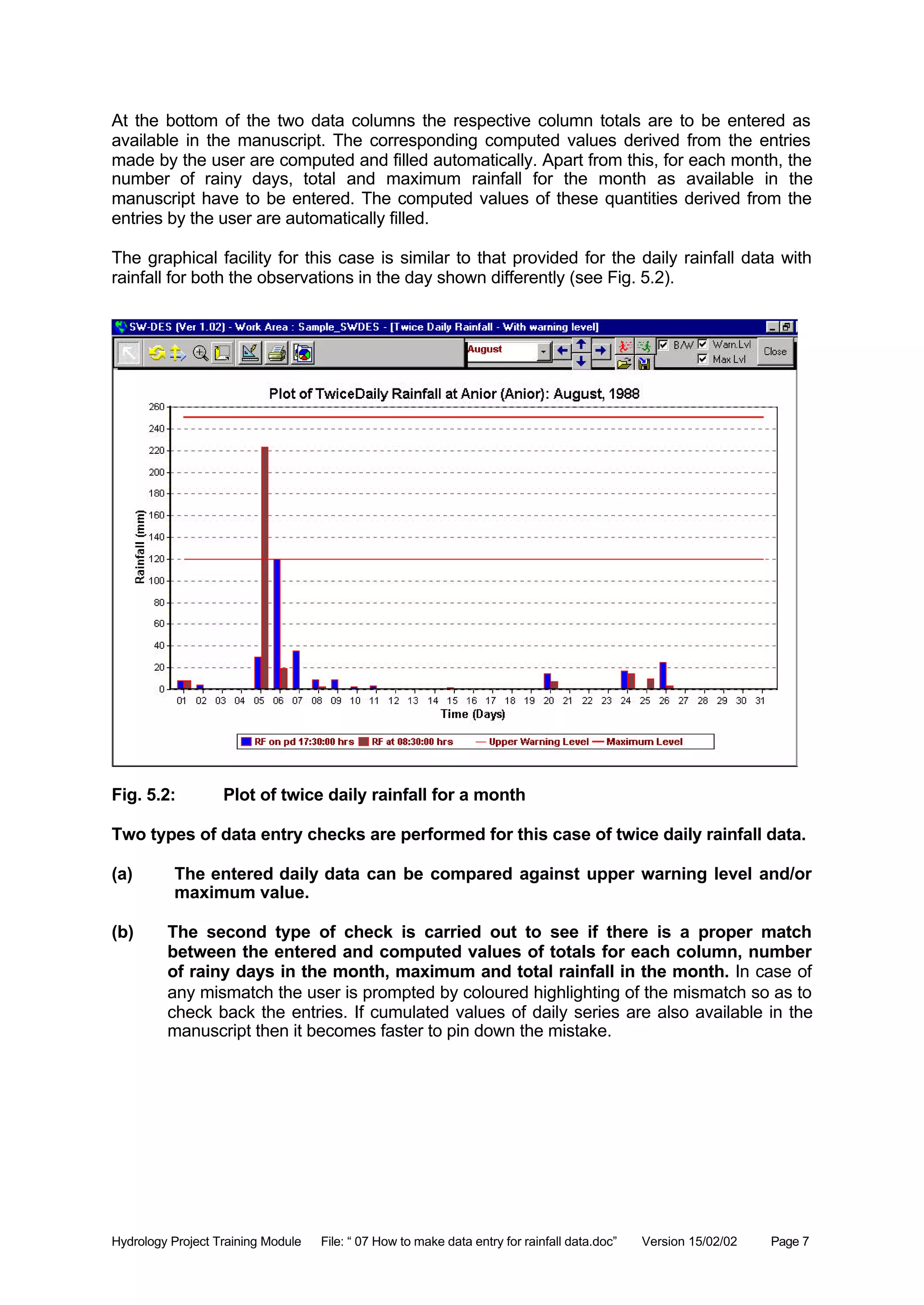 Download-manuals-hydrometeorology-data processing-07howtomakedataentryforrainfalldata | PDF