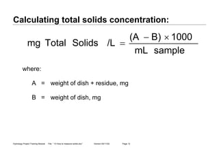 Download-manuals-water quality-wq-training-10howtomeasuresolids | PDF