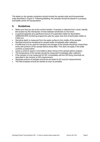 Download-manuals-water quality-wq-training-13howtosamplesurfacewaters | PDF