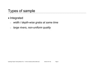 Download-manuals-water quality-wq-training-13howtosamplesurfacewaters | PDF