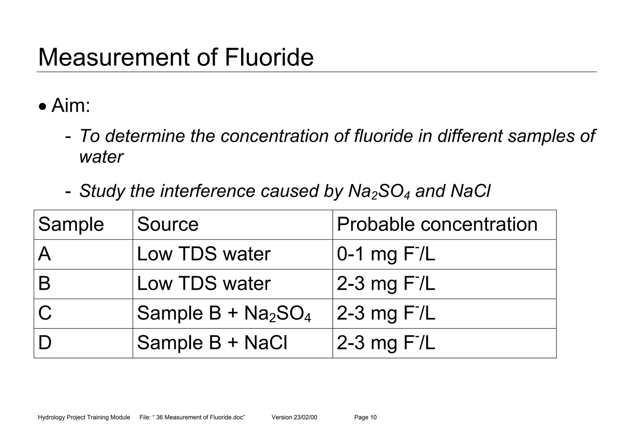 Download-manuals-water quality-wq-training-36measurementoffluoride | PDF