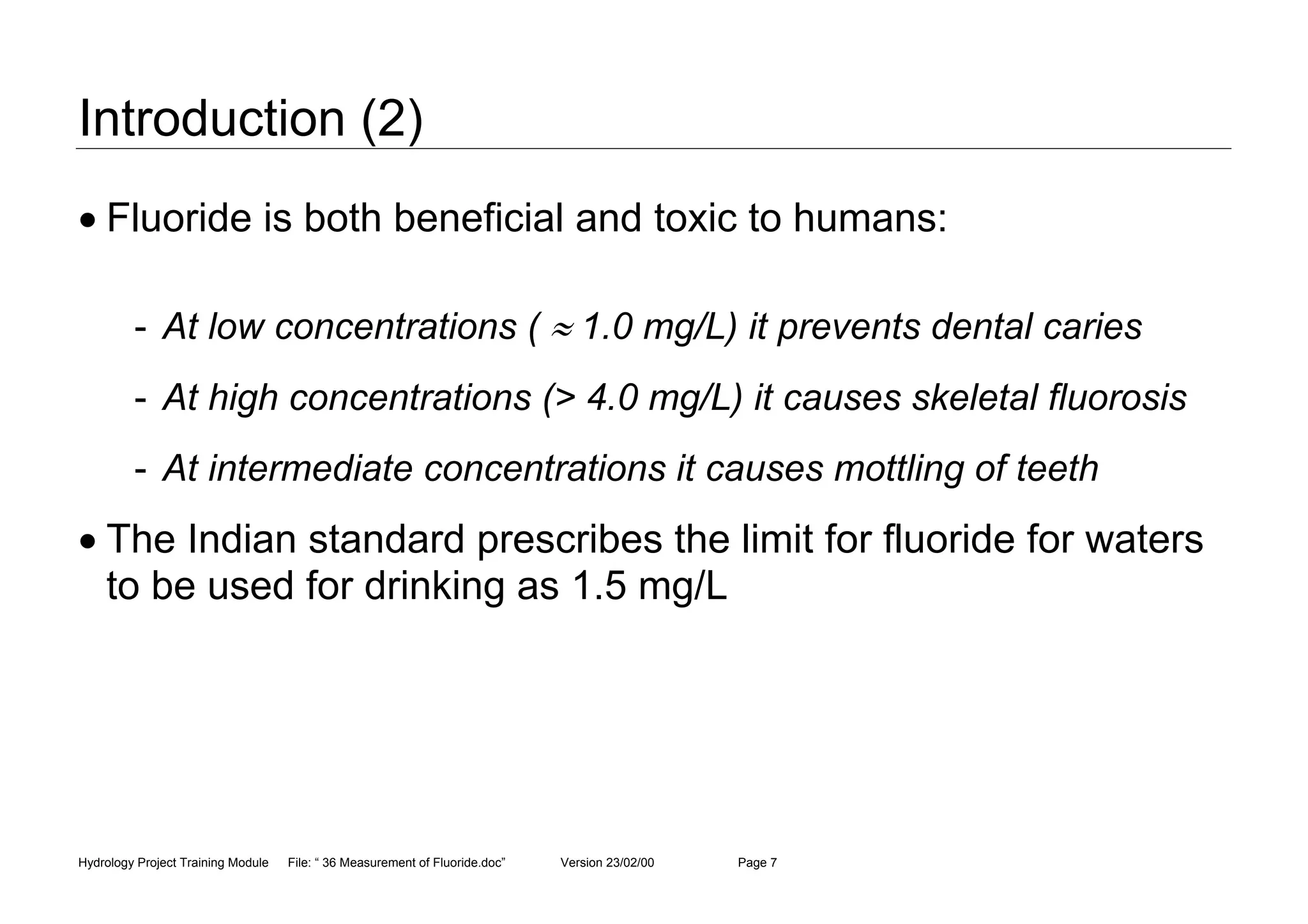 Download-manuals-water quality-wq-training-36measurementoffluoride | PDF