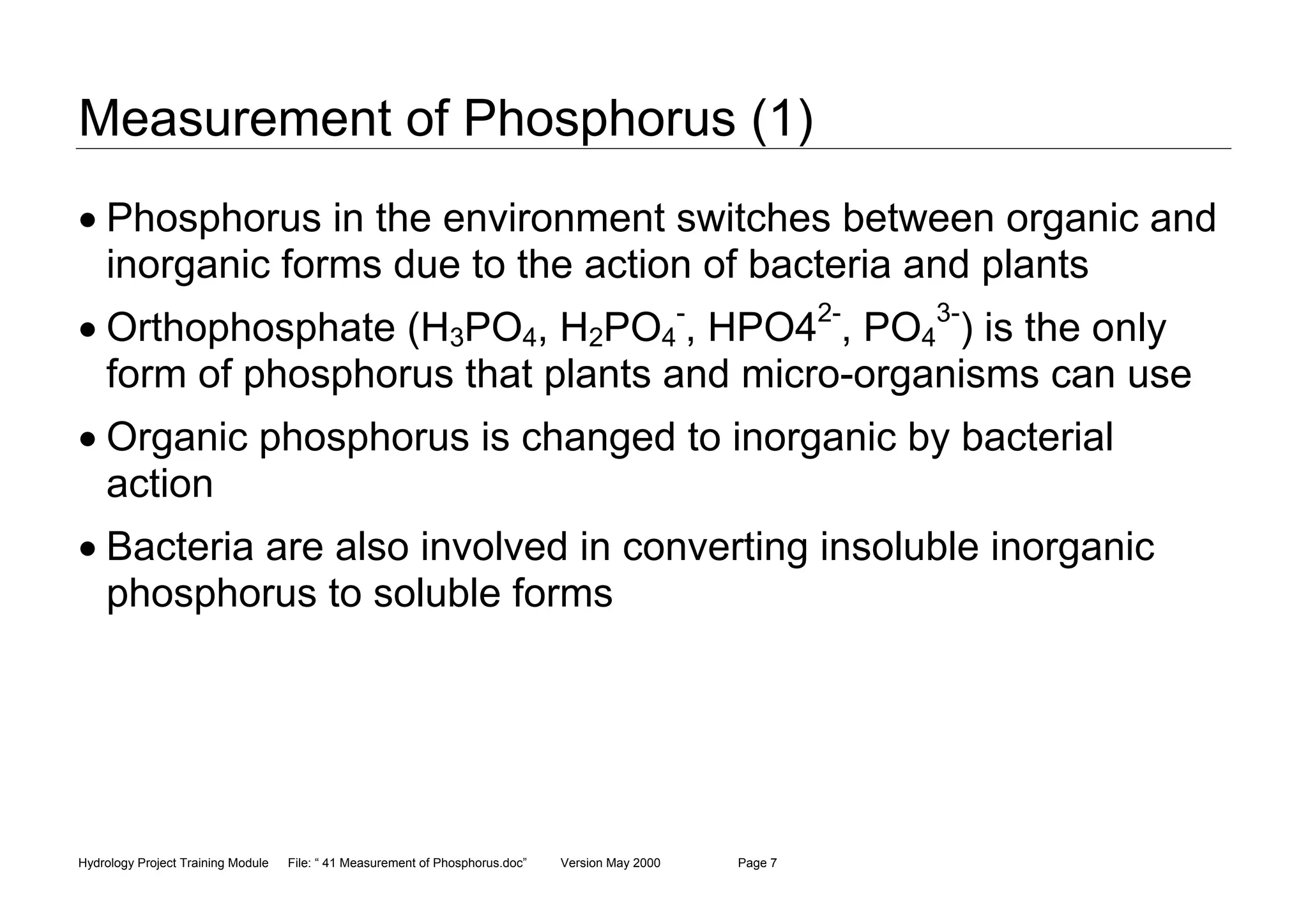 Download-manuals-water quality-wq-training-41measurementofphosphorus | PDF
