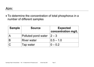 Download-manuals-water quality-wq-training-41measurementofphosphorus | PDF