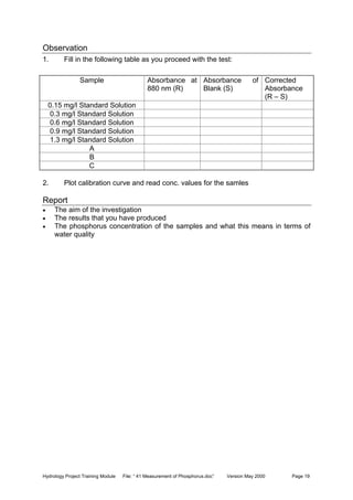 Download-manuals-water quality-wq-training-41measurementofphosphorus | PDF