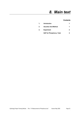 Download-manuals-water quality-wq-training-41measurementofphosphorus | PDF