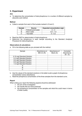 Download-manuals-water quality-wq-training-41measurementofphosphorus | PDF