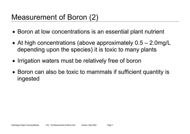 Download-manuals-water quality-wq-training-42measurementofboron | PDF