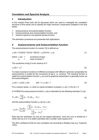 Download-manuals-water quality-wq-training-44howtocarryoutcorrelationandspectralanalysis | PDF