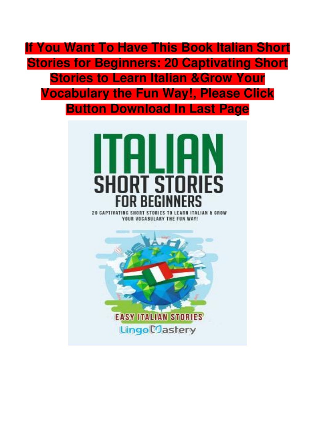 Download PDF Italian Short Stories For Beginners 20 Captivating Short Download PDF Italian Short Stories For Beginners 20 Captivating Short